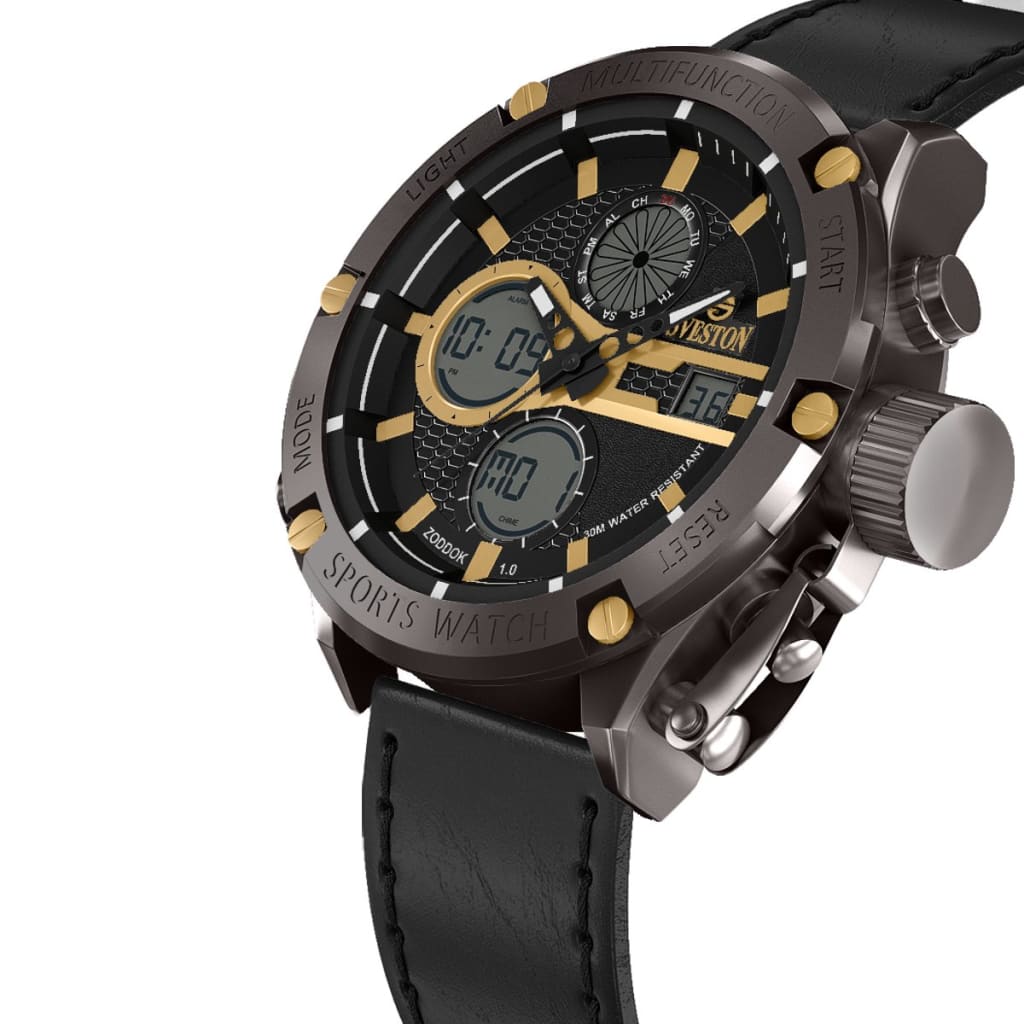 Sveston ZODDOK 1.0 (Leather Belt) SV-8217-M Gents Leather Watch 45MM ...